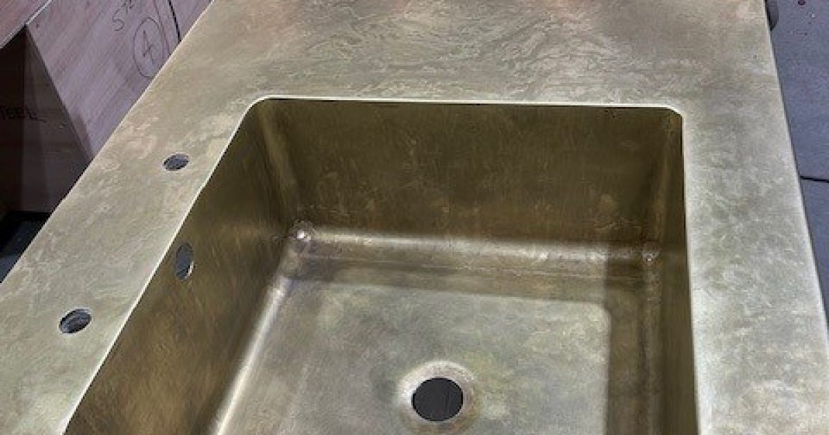 Brass Worktop with Sink | Hopefield Fab